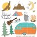 Camping Clip Art Retro Camper Clip Art Tent by GraceGraphicDesign