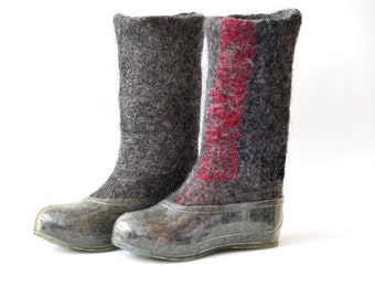 Natural rubber cautchouc soles for felted by OnlyEcoFriendly
