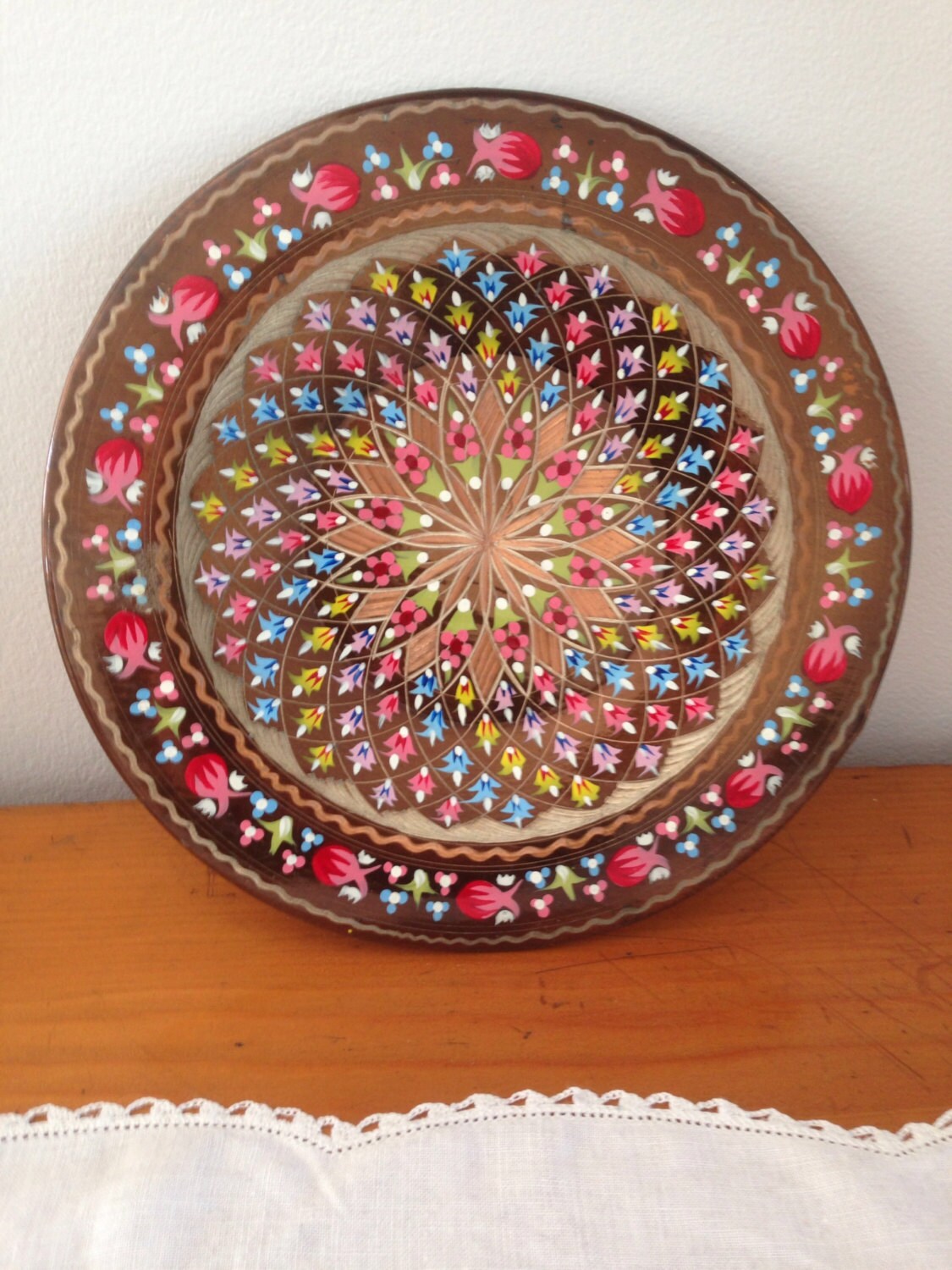 vintage hand enameled copper display plate – Haute Juice