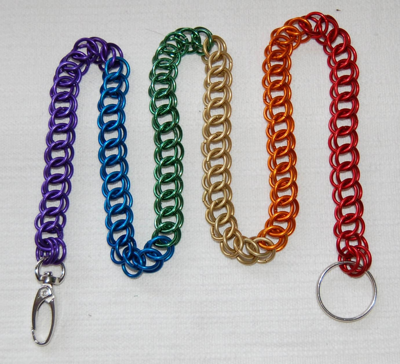 Rainbow Gay Pride aluminium wallet chain by PufferfishCreations