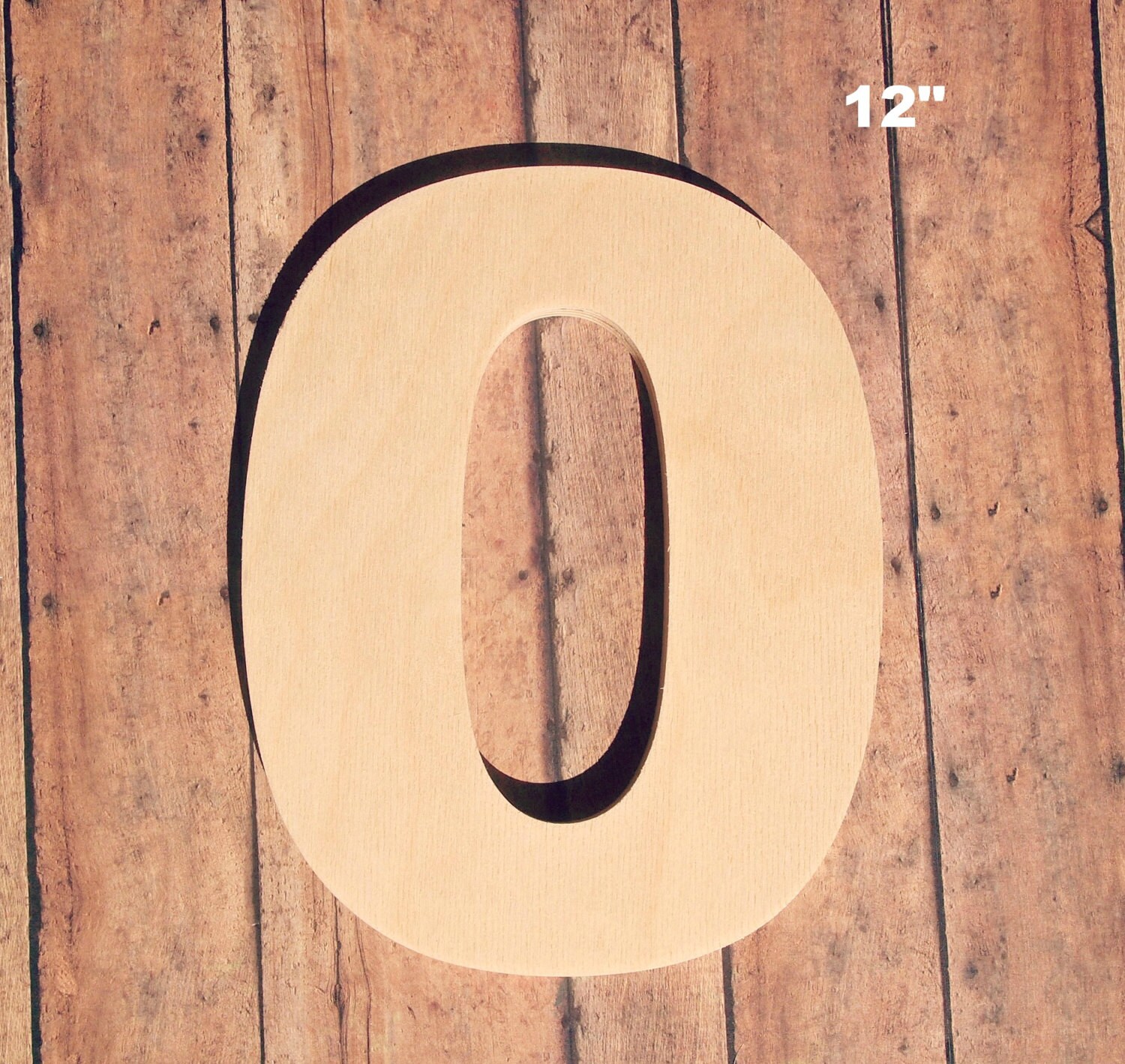 Unfinished 12 Decorative Wooden Number / 12 Inch Number