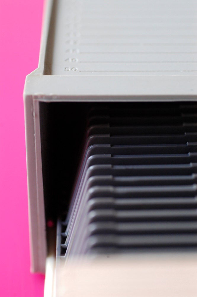 Retro 35mm slide holder – storage box with two slide out drawers in ...