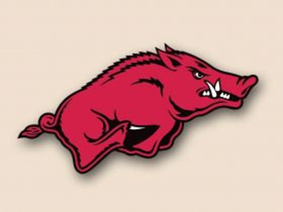 Arkansas Razorbacks Vinyl CORNHOLE DECAL Logo Wall Sticker Quality SET of 2