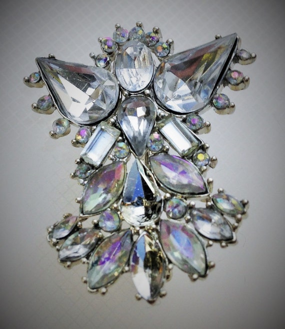 Angel Rhinestone Pin Vtg Angel Brooch Liz Claiborne Pin Angel