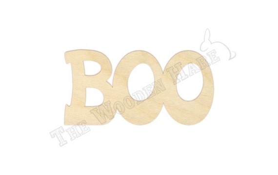 Items similar to BOO Halloween Wood Cut Out - 160135 - Unfinished wood ...