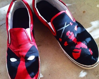 Handpainted Marvel Deadpool Shoes