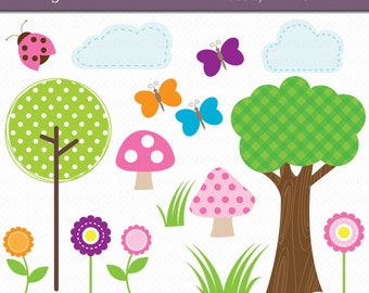 Winter Fox Clipart Digital Art Set INSTANT DOWNLOAD by BitsyClips