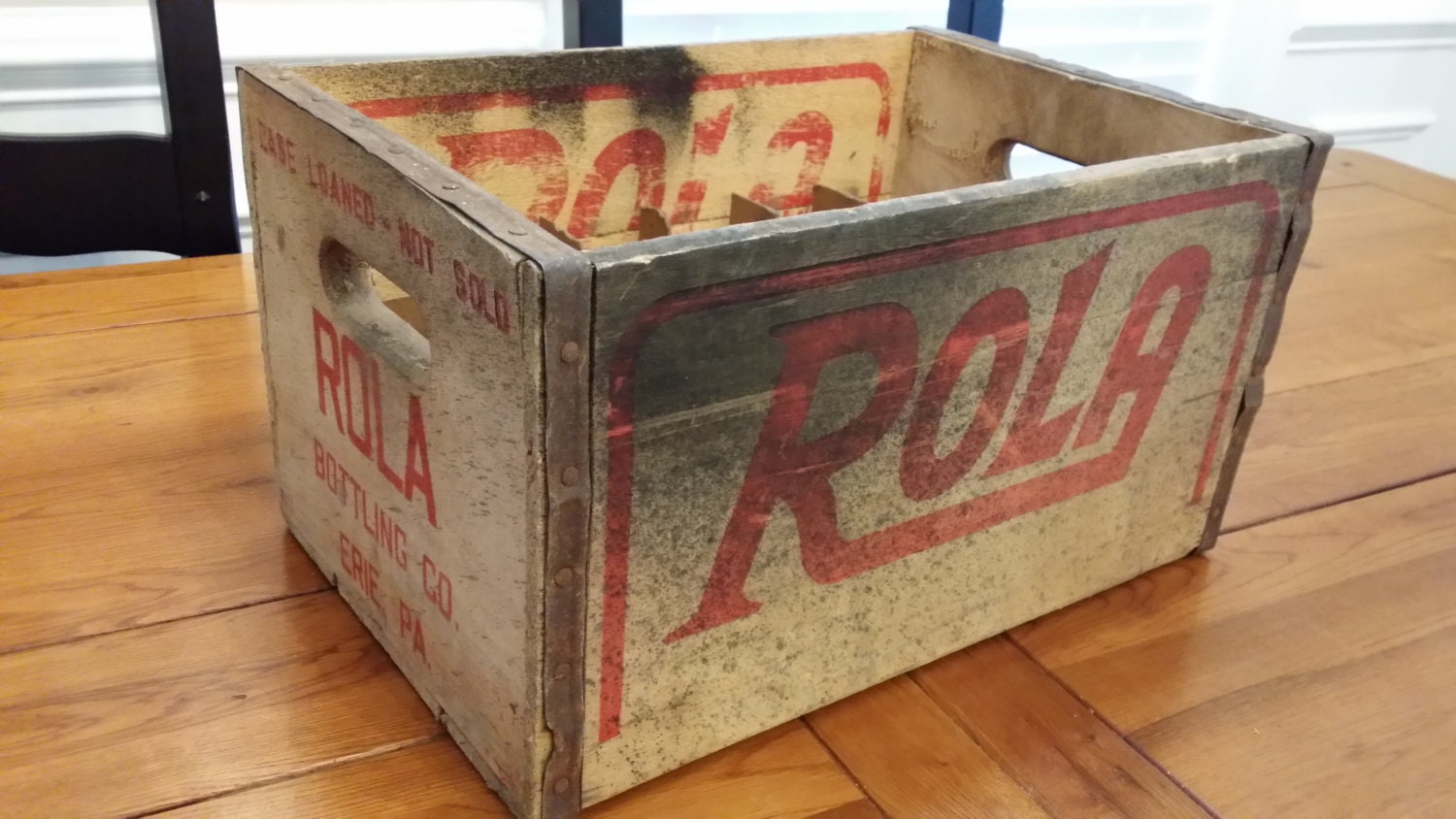 Vintage Red Rola Cola Crate Great Advertising Graphics Storage ...
