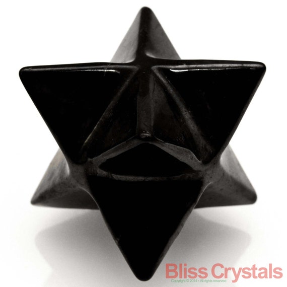 40mm SHUNGITE Merkaba 8 Point Crystal Star for Cleansing