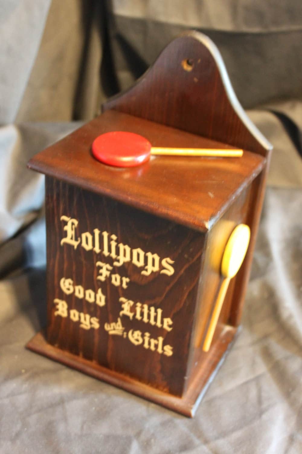 Vintage Lollipop Box For Good Little Boys and Girls / Painted