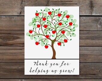 Teacher Appreciation Gift: apple Fingerprint Tree Personalised Thank ...