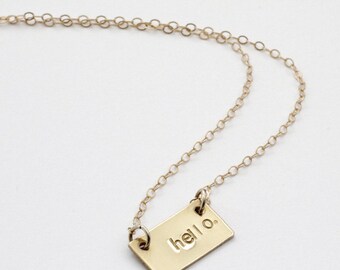 Popular items for hello necklace on Etsy
