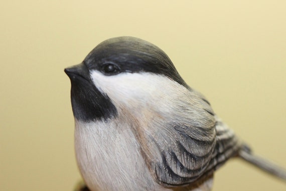 Items similar to Handcarved Black Capped Chickadee bird on Etsy