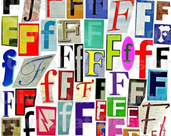 MultiColor Single Letter f-F, Printable Digital Single Letter Series ...