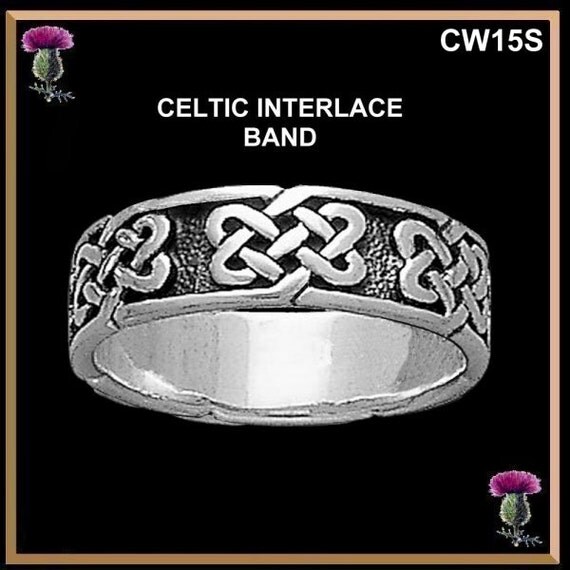Celtic Interlace Wedding Ring Sterling Silver CW15