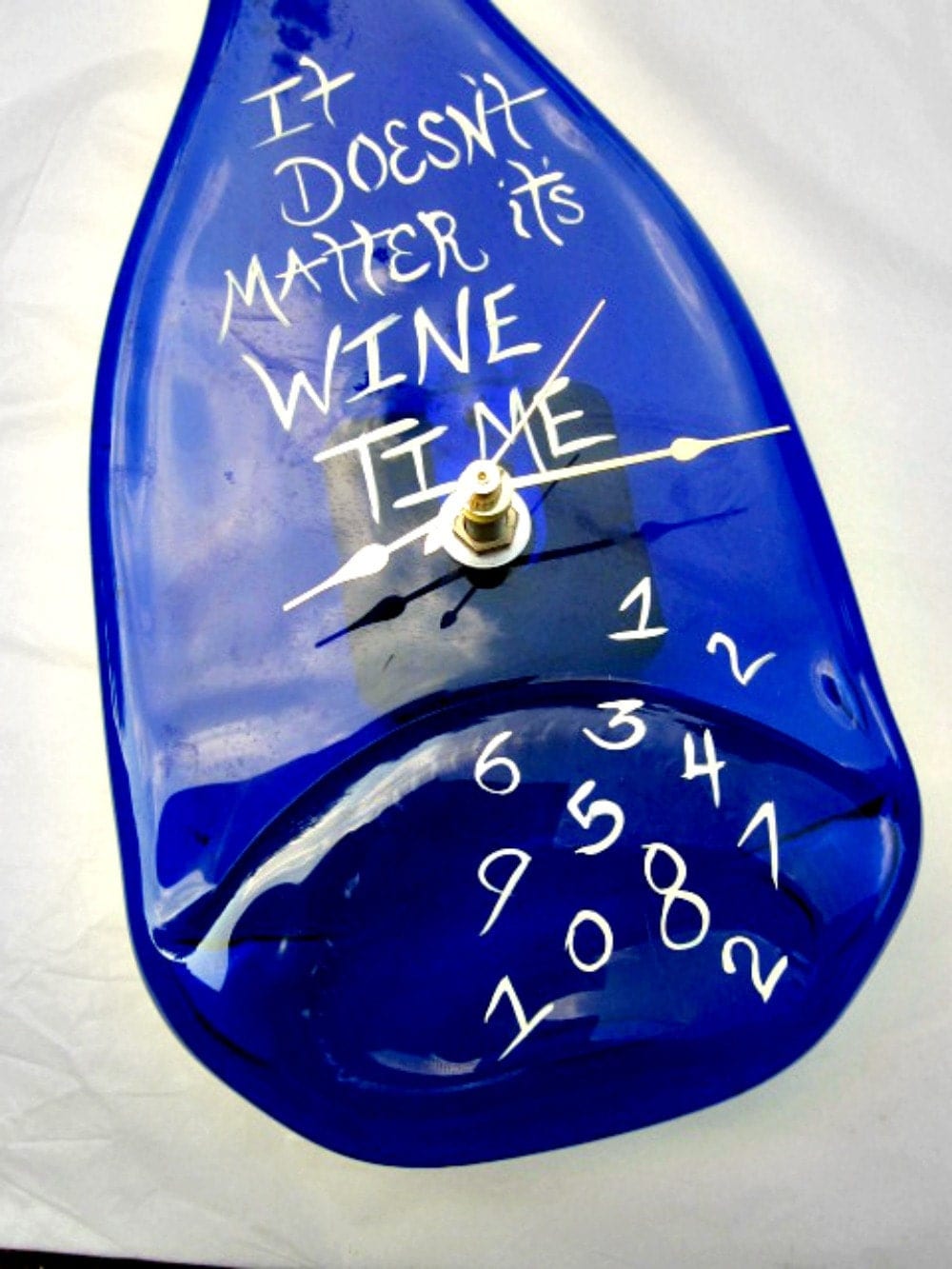 Clock Wine Bottle Clock It Doesnt Matter its by GlassGaloreGal