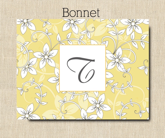 Personalized Folded Note Cards Personalized Stationery Set