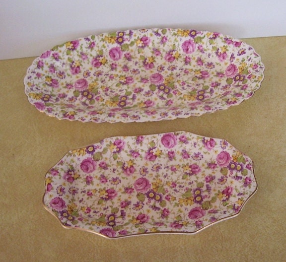 2 Chintz James Kent LTD Old Foley Rapture 3007 Serving Plates, Fenton ...