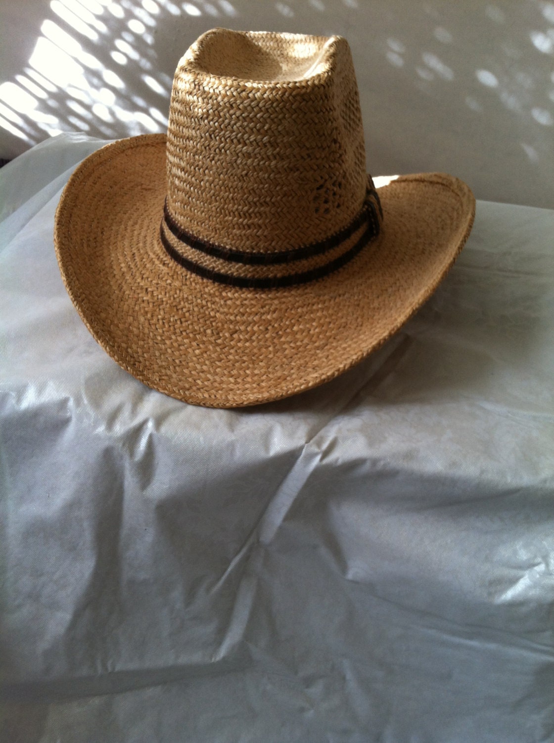 Vintage straw cowboy hat
