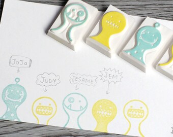 Monster stamps | Etsy