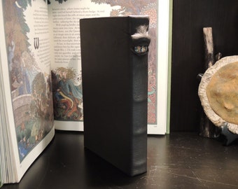 Monster Book Box (Blue/Orange eye on Spine covered with Grey Leather)