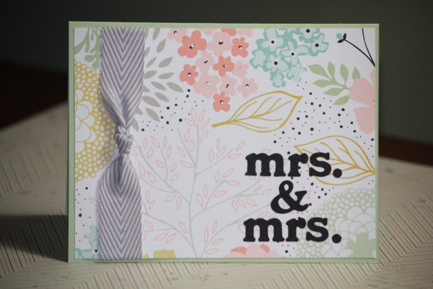 One Handmade Lesbian Wedding Card Mrs And Mrs