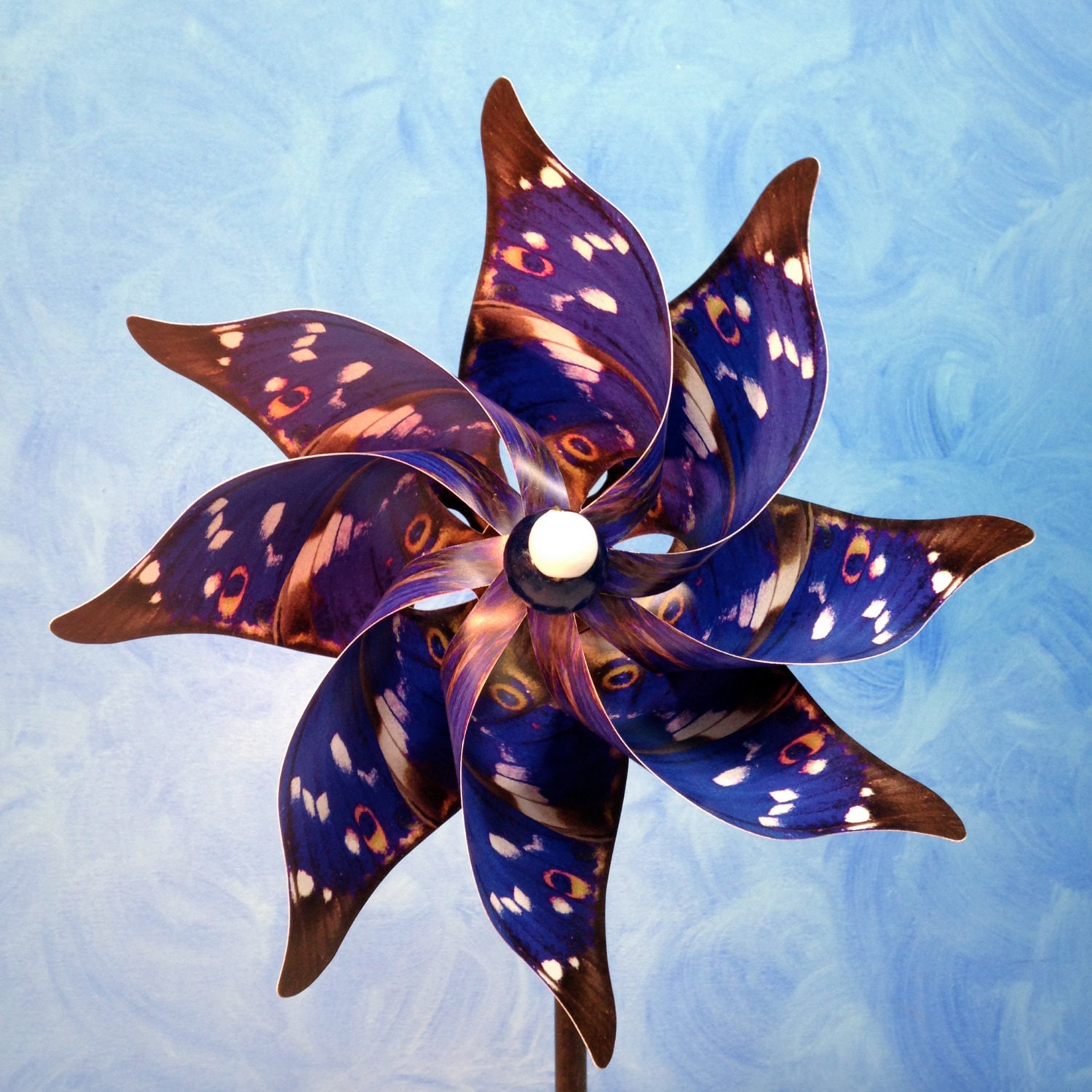 Purple Emperor Butterfly Pinwheel Spinner Whirligig Windmill