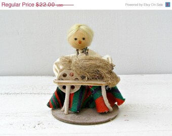 CIJ Sale Vintage Weaving Girl Doll, Polish Folk art Doll, Ethnic ...