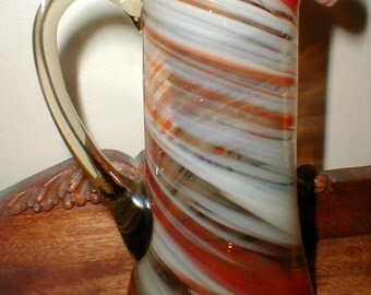 Art glass pitcher | Etsy
