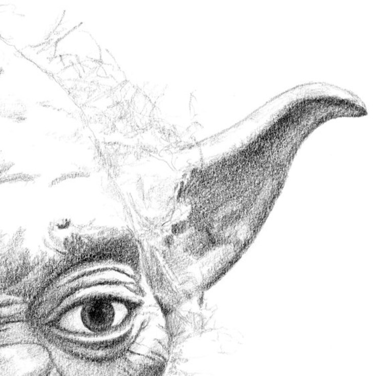 YODA pencil drawing by Cultscenes on Etsy
