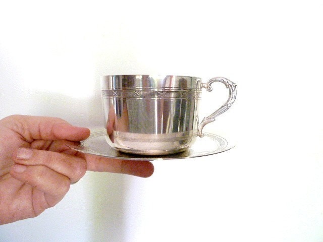 Silver plated French Cup and Saucer. – Haute Juice
