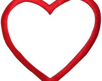 Red heart outline | Etsy