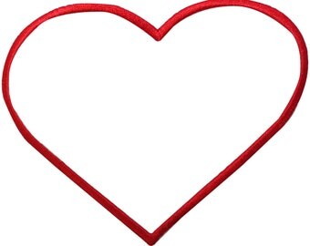 Red heart outline | Etsy