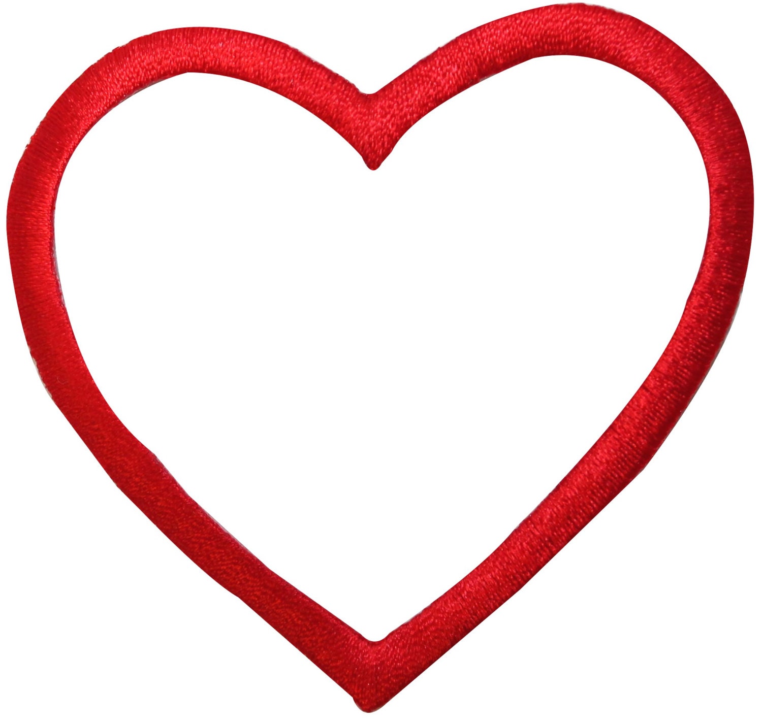 ID 3281A Red Heart Outline Love Shape Design Embroidered Iron