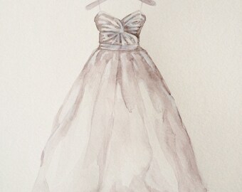 Bridal gown sketch | Etsy