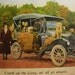 1925 Tin Lizzy Model T Postcard linen poem wheaten terrier