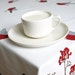 Tablecloth white red Robins Rowan tree Birds Modern
