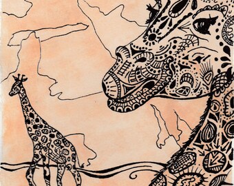 Popular items for zentangle animal art on Etsy