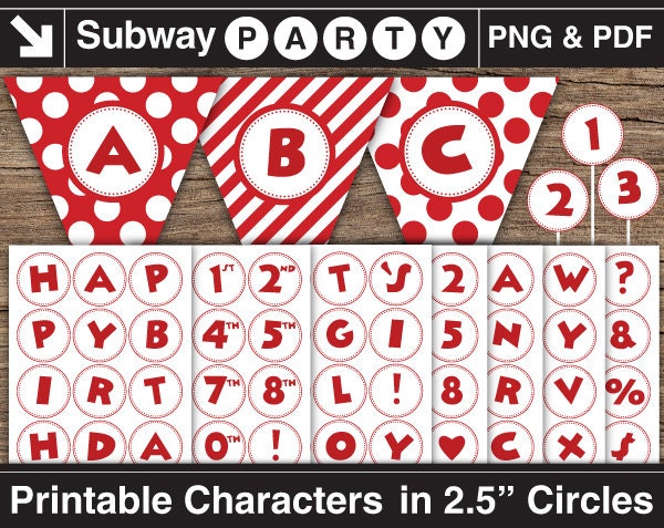 Printable Cartoon Style Red Letters & Numbers in 2.5
