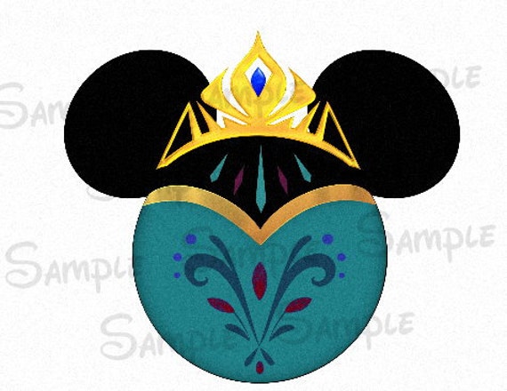 Elsa Coronation inspired Mouse Head digital printable file DIY
