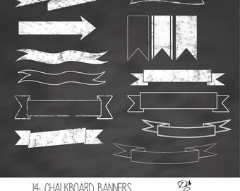 Chalkboard Banners - Digital Clipart