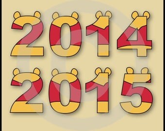 Pooh Bear Numbers Clip Art
