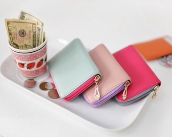 9 colors,leather wallet,small wallet,fasion wallet, cute wallet, women ...