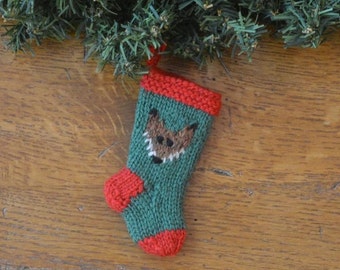 Items similar to Fox Christmas Stocking in Aqua Blue by Allenbrite ...