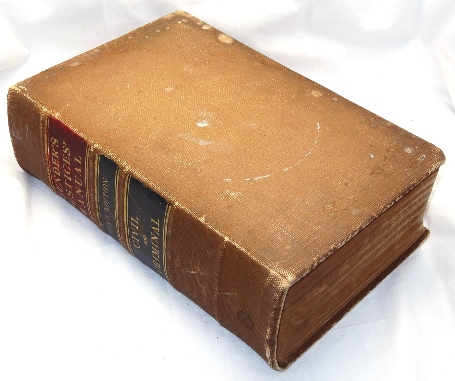 1913 Antique Law Book BENDERS Justices Manual by SellItAgainBooks