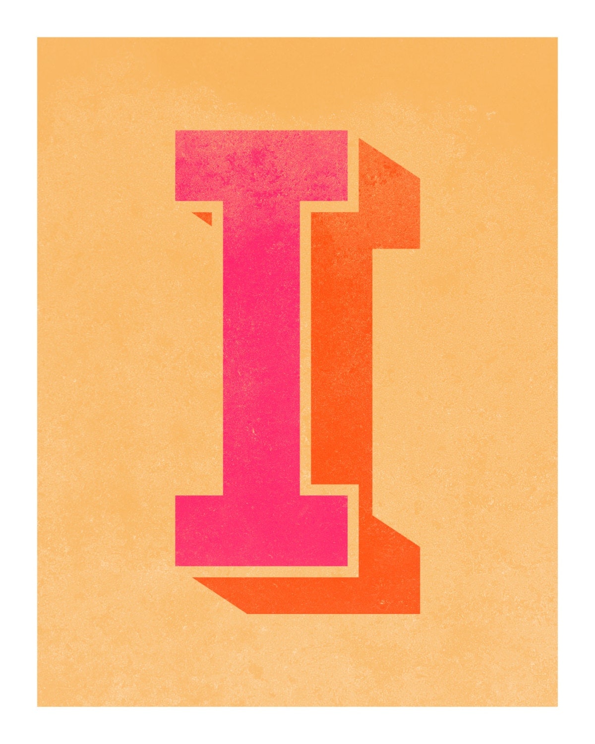 The Letter I Original Art Print Typography by CindyGonzalezStudio