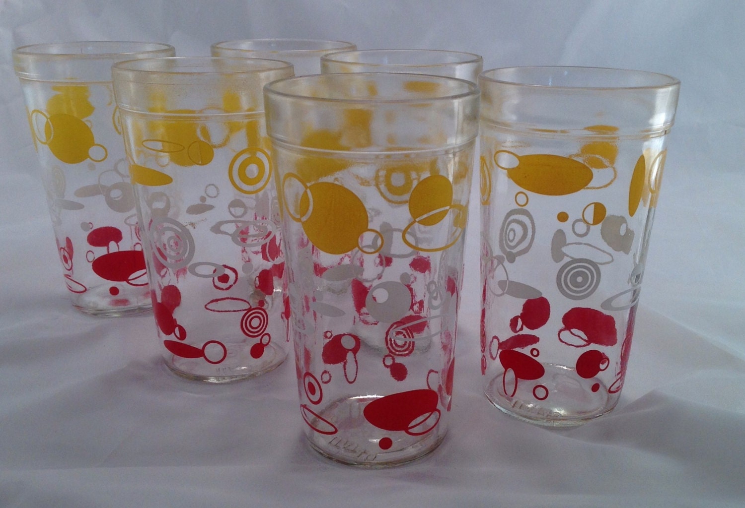 Awesome vintage mid century retro atomic era looking set of 6 glasses ...