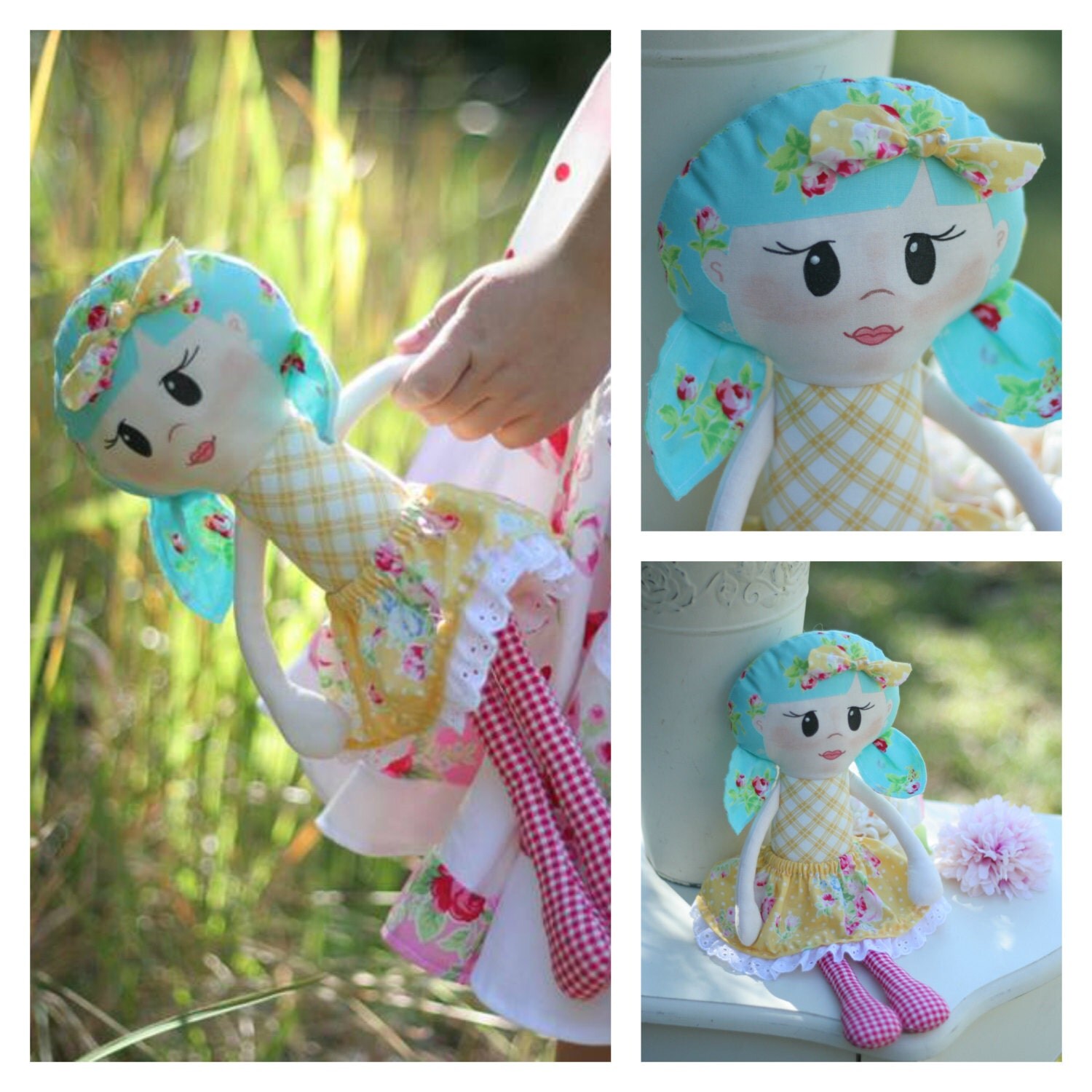 Scrappy Little Miss fabric doll pattern softie doll PDF