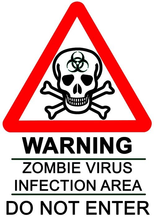 Zombie Virus Warning Signs by OuroAngelCreations on Etsy