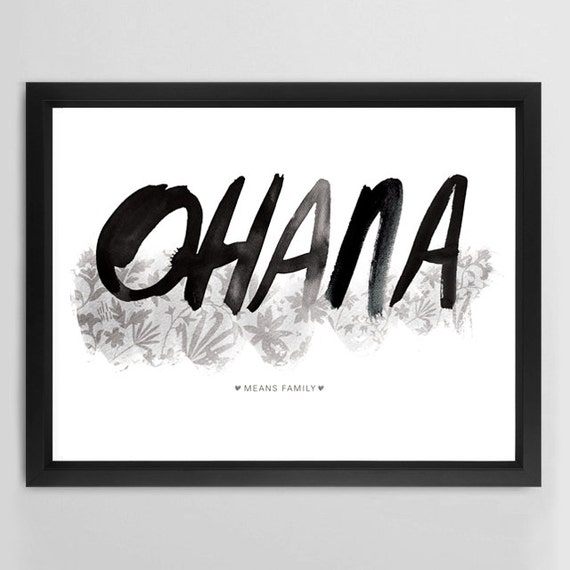 Items similar to Printable Ohana Ink Wall Art Print 10in x 8in ...